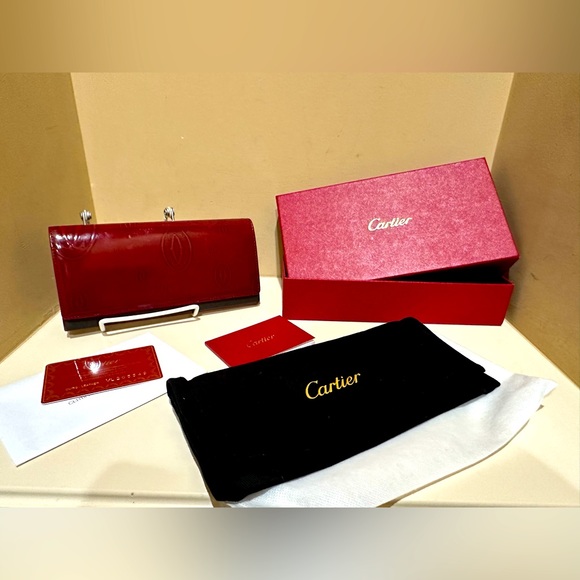 Cartier | Bags | Cartier Red Happy Birthday Calfskin Wallet Woriginal ...